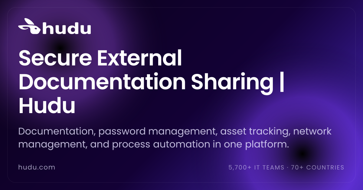 Secure External Documentation Sharing | Hudu